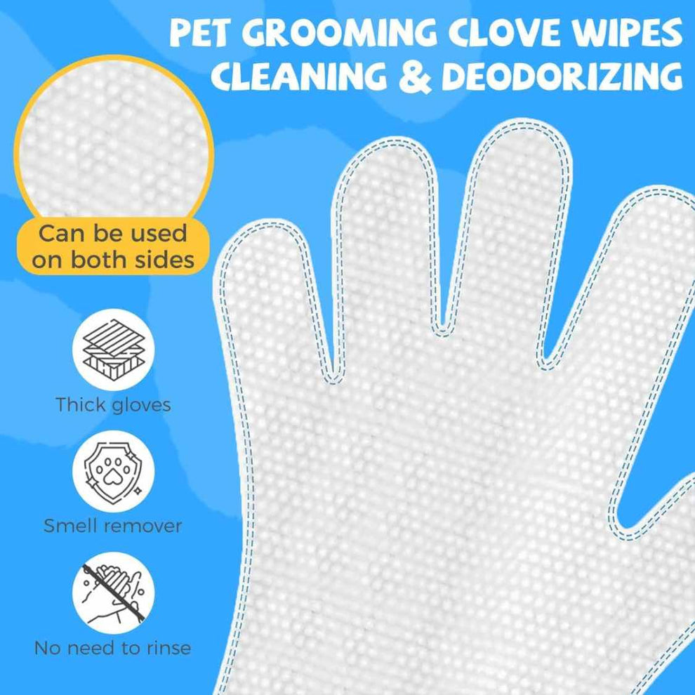 Pet Glove Wipes for Dogs & Cats | Gentle Grooming Gloves (6 pcs ...