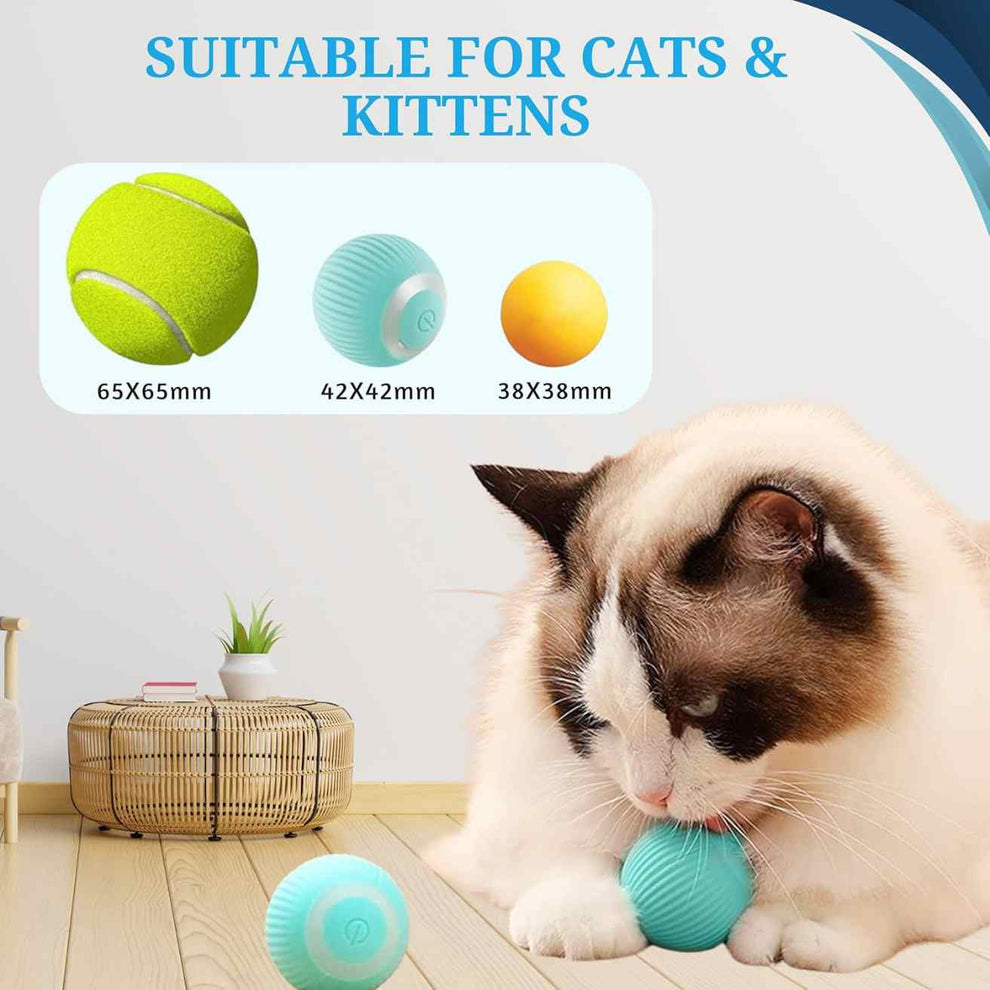 Smart LED Cat Toy Ball | Interactive Automatic Rolling Toy – HankPets ...