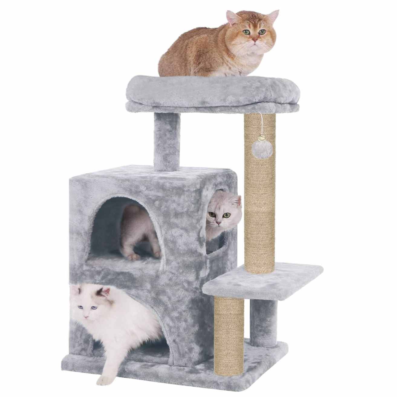 Kitten Cat Tree with Condo & Scratching Post | 28 Inch – HankPets | HANK