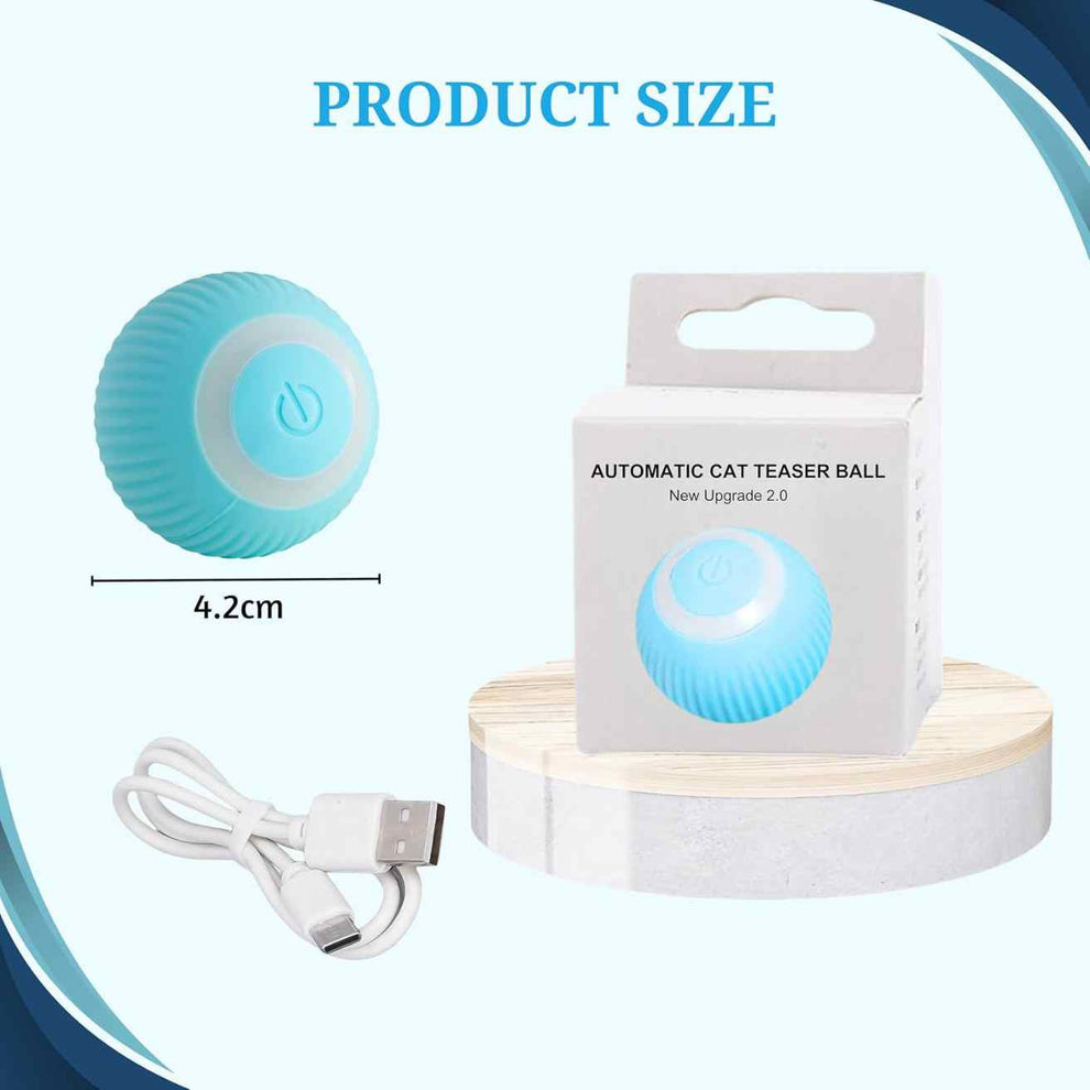 Smart LED Cat Toy Ball | Interactive Automatic Rolling Toy – HankPets ...